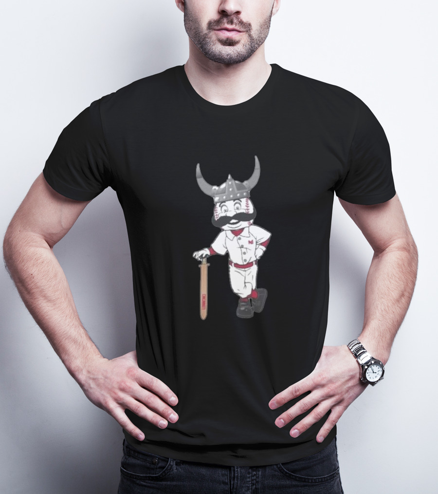 Viking Cincinnati Redlegs Baseball Character T-Shirt