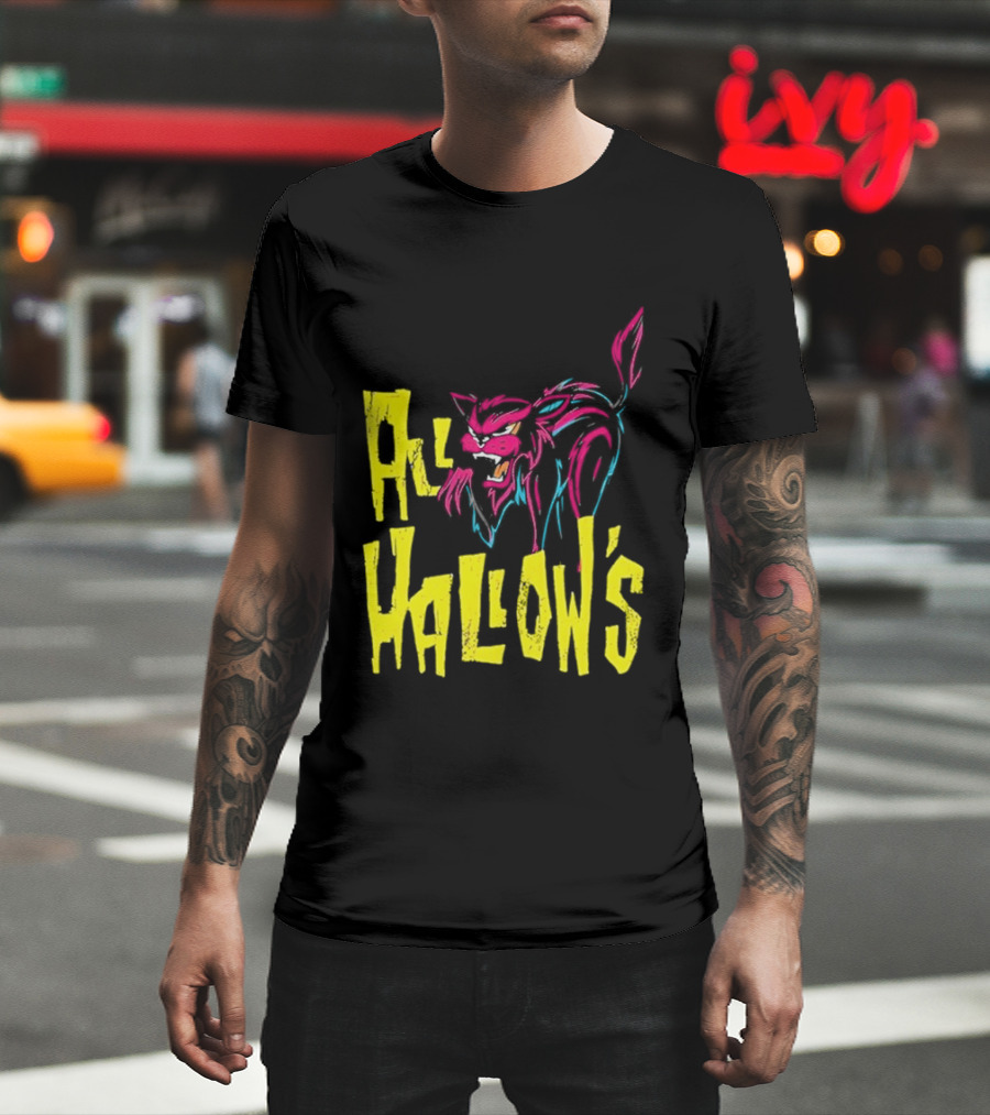 All Hallow's Afireinside Cat T-Shirt