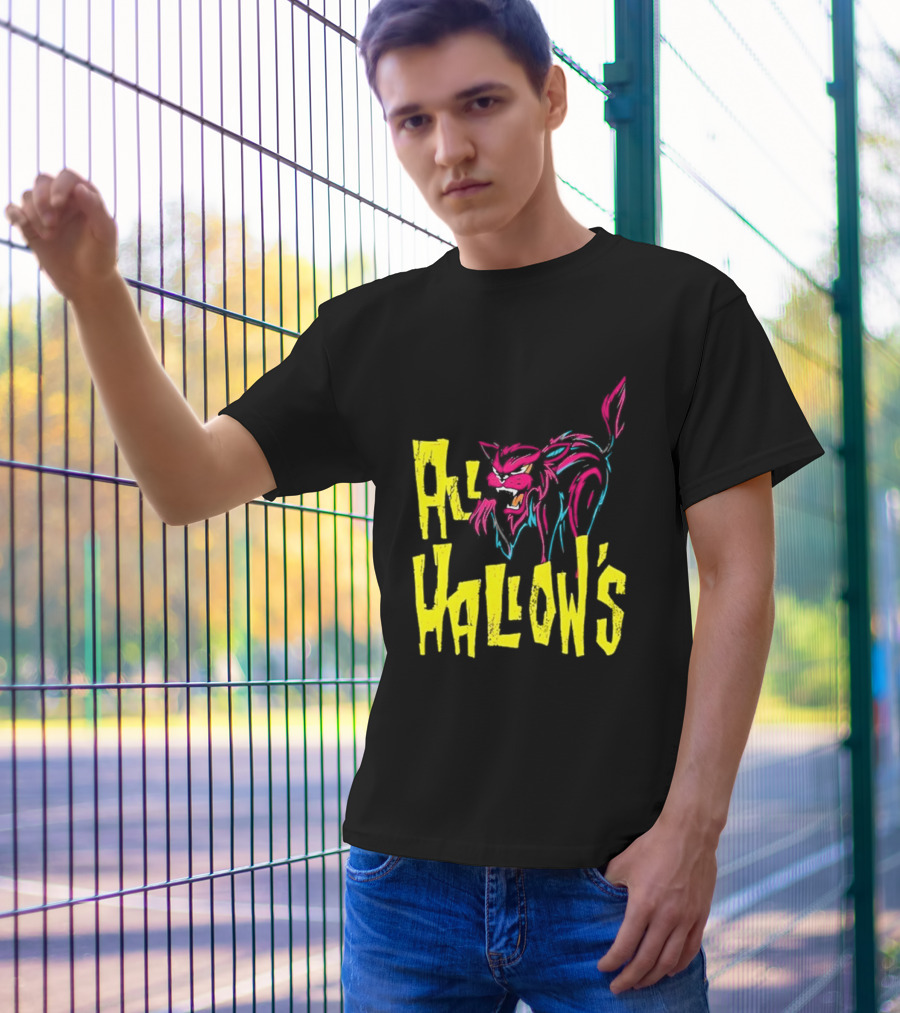 All Hallow's Afireinside Cat T-Shirt