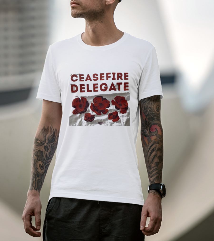 Ceasefire Delegate Red Poppies And Peace T-Shirt