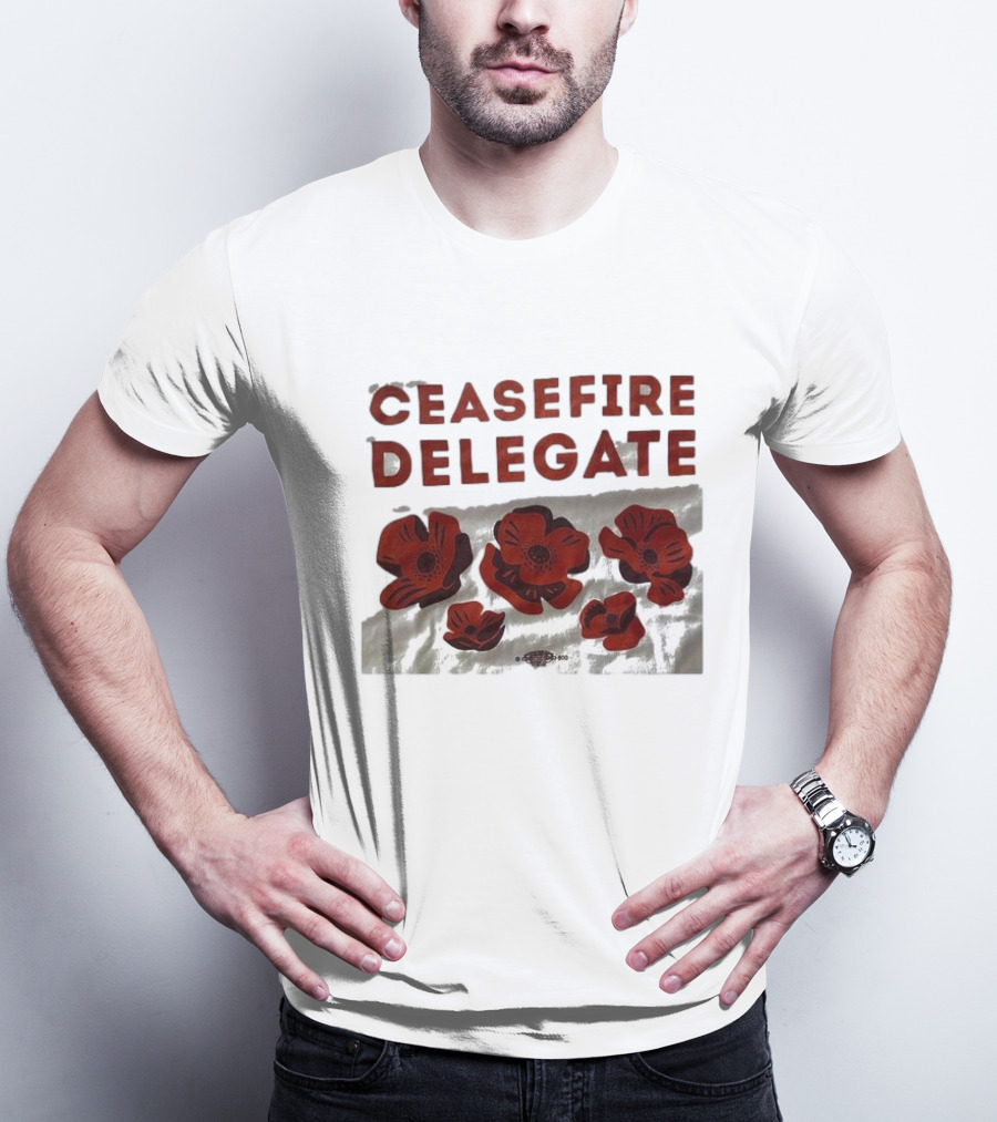 Ceasefire Delegate Red Poppies And Peace T-Shirt
