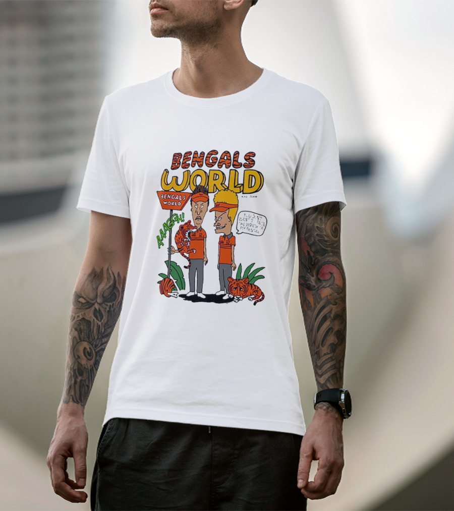 Bengals World Cincinnati NFL X Homage X Beavis And Butt-head Aaagh T-Shirt