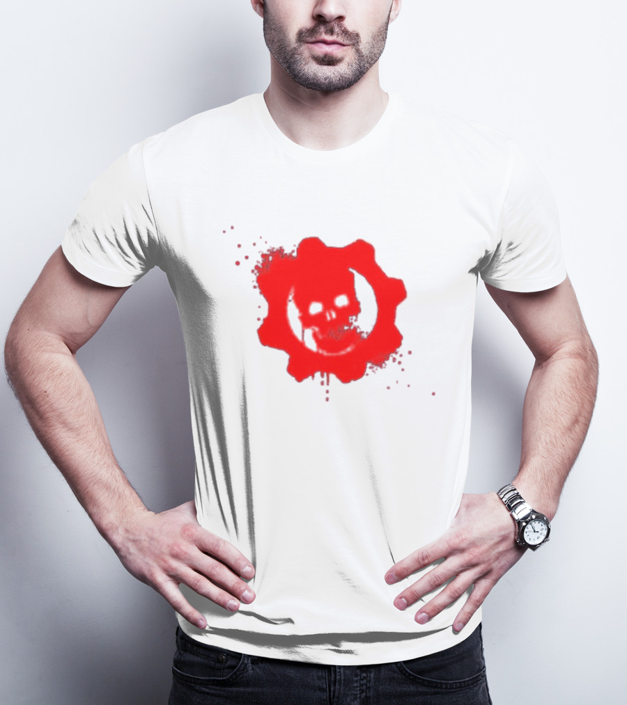 Gears Of War Crimson Omen Icon In Red With Skull T-Shirt