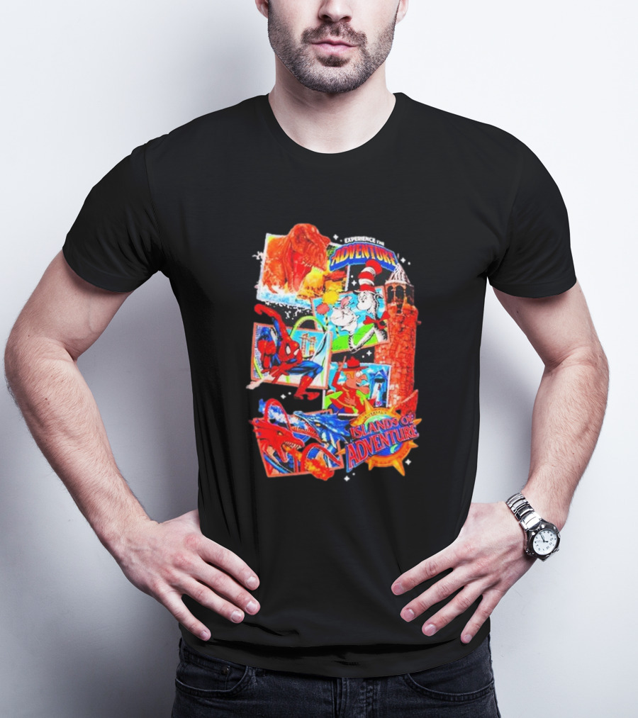 Experience The Adventure Islands Of Adventure 25 Years With Spider-Man, Jurassic Park, Cat In The Hat T-Shirt