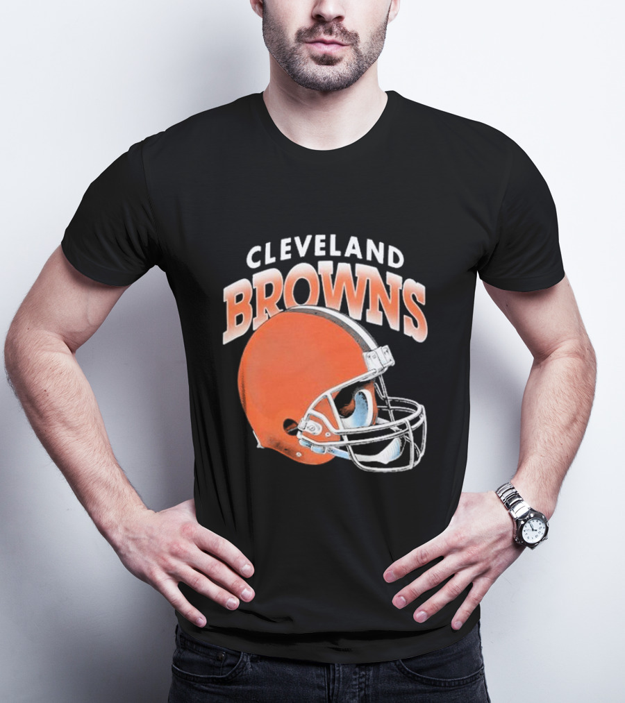 Cleveland Browns Helmet Logo Gradient T-Shirt
