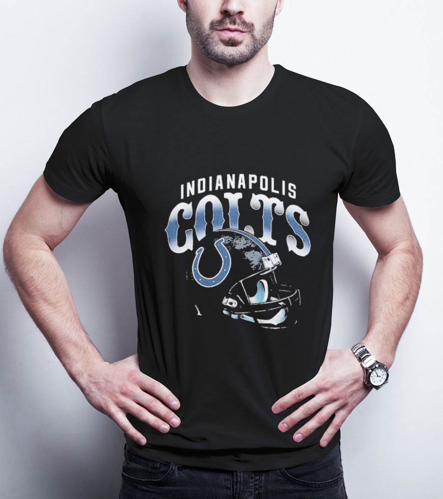 Indianapolis Colts Blue Gradient Football Helmet T-Shirt