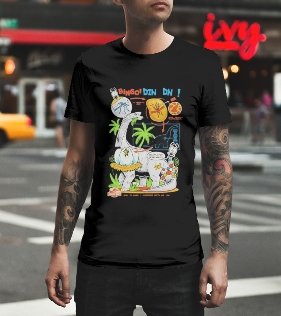 Jurassic Park How To Make A Dinosaur With Mr. DNA Bingo Dino DNA T-Shirt