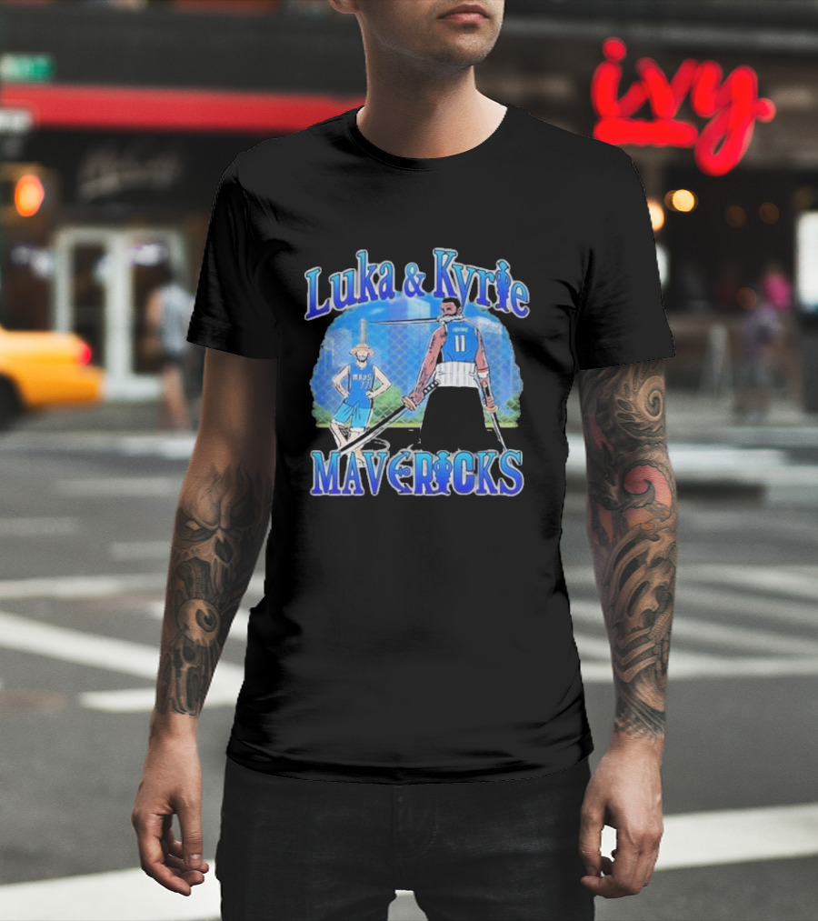 Luka And Kyrie Mavericks Luffy And Zoro Crossover T-Shirt