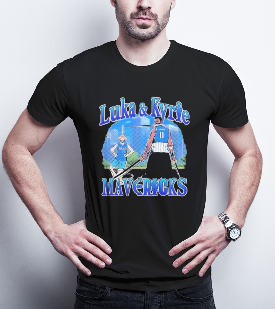 Luka And Kyrie Mavericks Luffy And Zoro Crossover T-Shirt