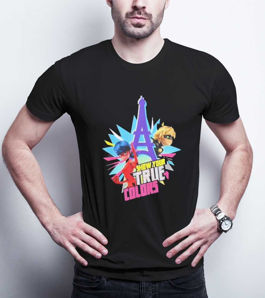 Miraculous Ladybug And Cat Noir Show Your True Colors Paris Eiffel Tower T-Shirt