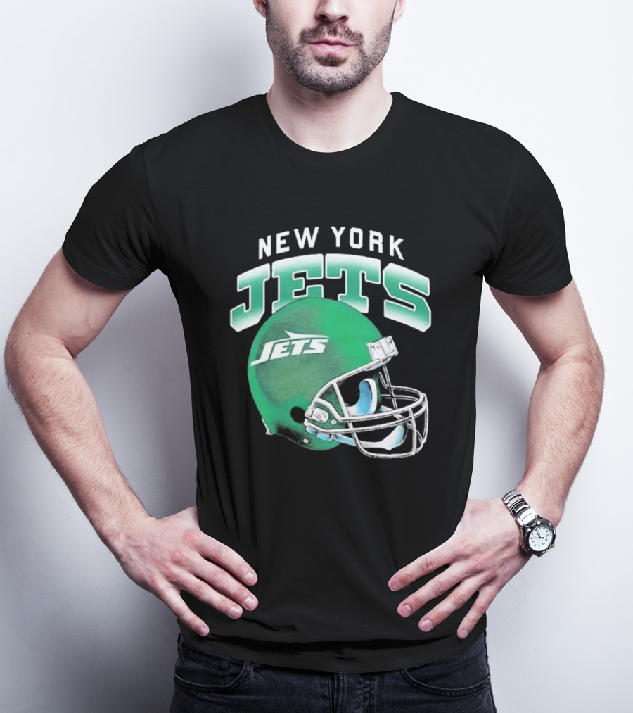 New York Jets Green Gradient Helmet T-Shirt