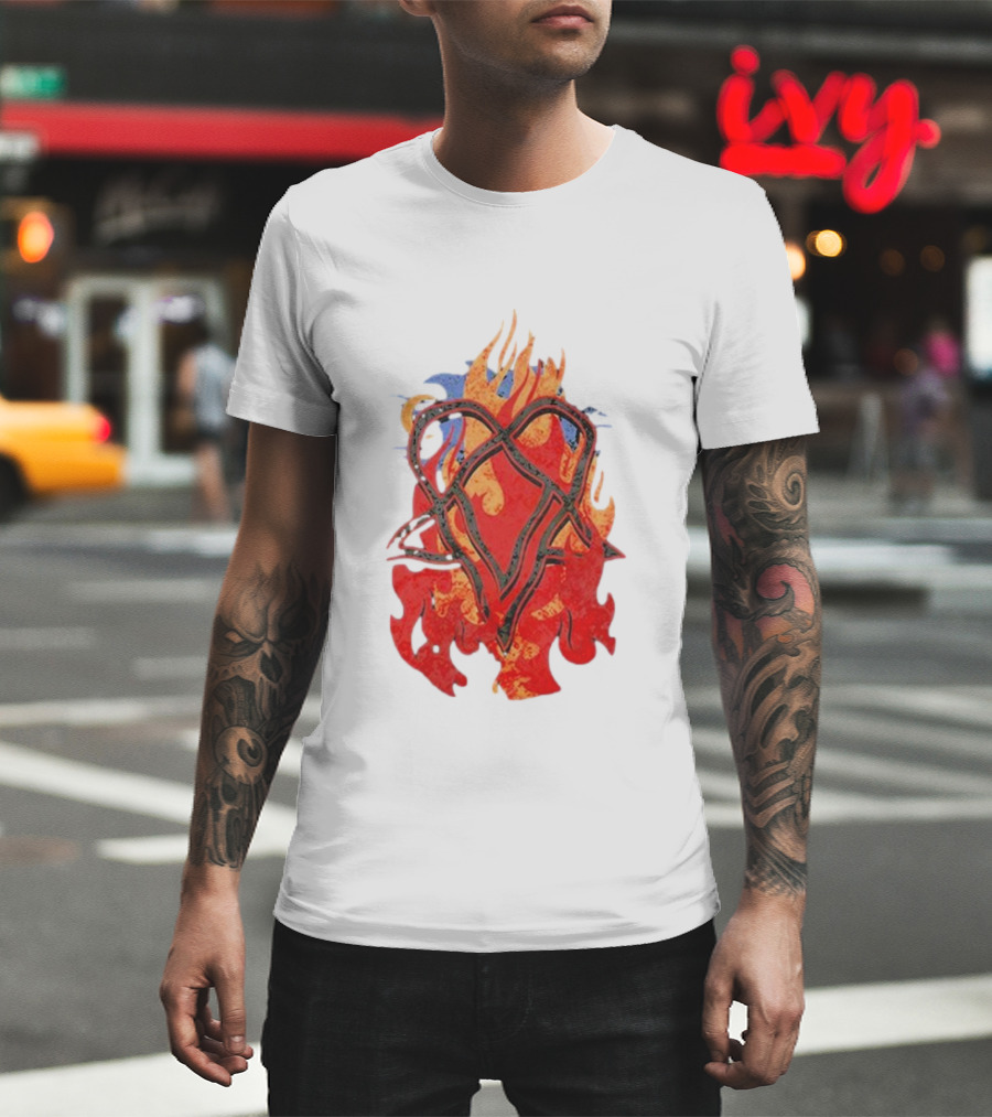 Ville Valo Heartagram Flames Touched By Fire T-Shirt