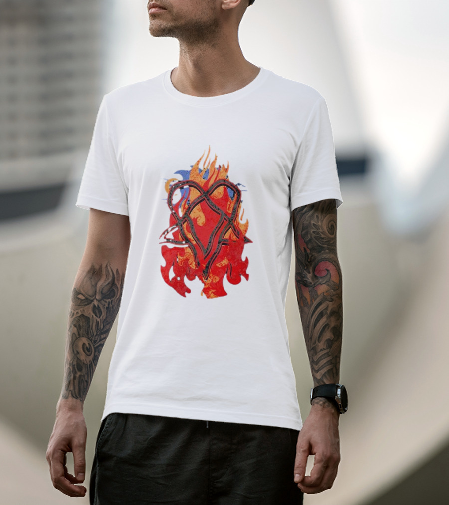 Ville Valo Heartagram Flames Touched By Fire T-Shirt