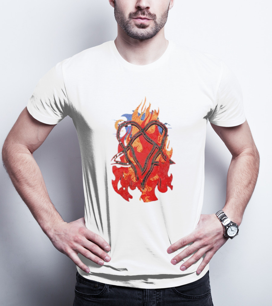 Ville Valo Heartagram Flames Touched By Fire T-Shirt