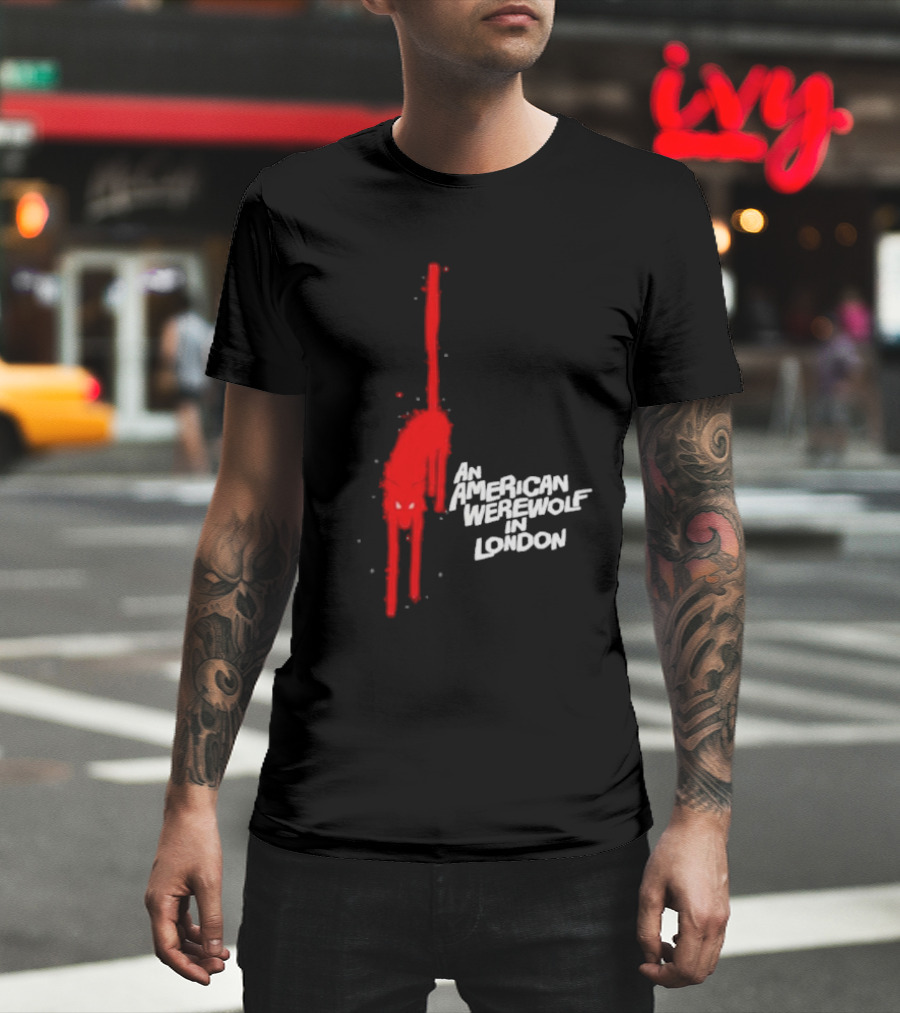 An American Werewolf In London Retro Horror Movie Red Cat T-Shirt