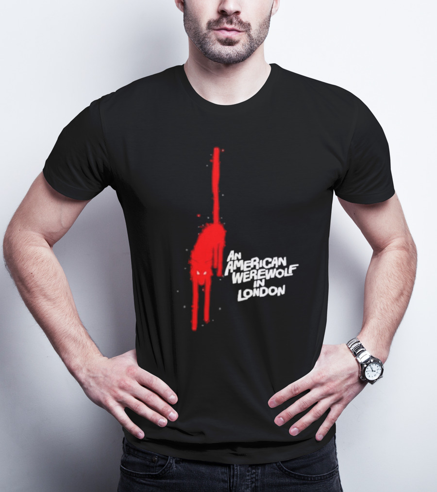 An American Werewolf In London Retro Horror Movie Red Cat T-Shirt