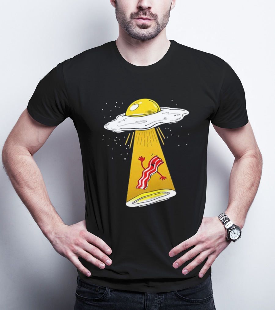 Dave Danna Wonder Nation Alien UFO Egg Abduction Breakfast T-Shirt