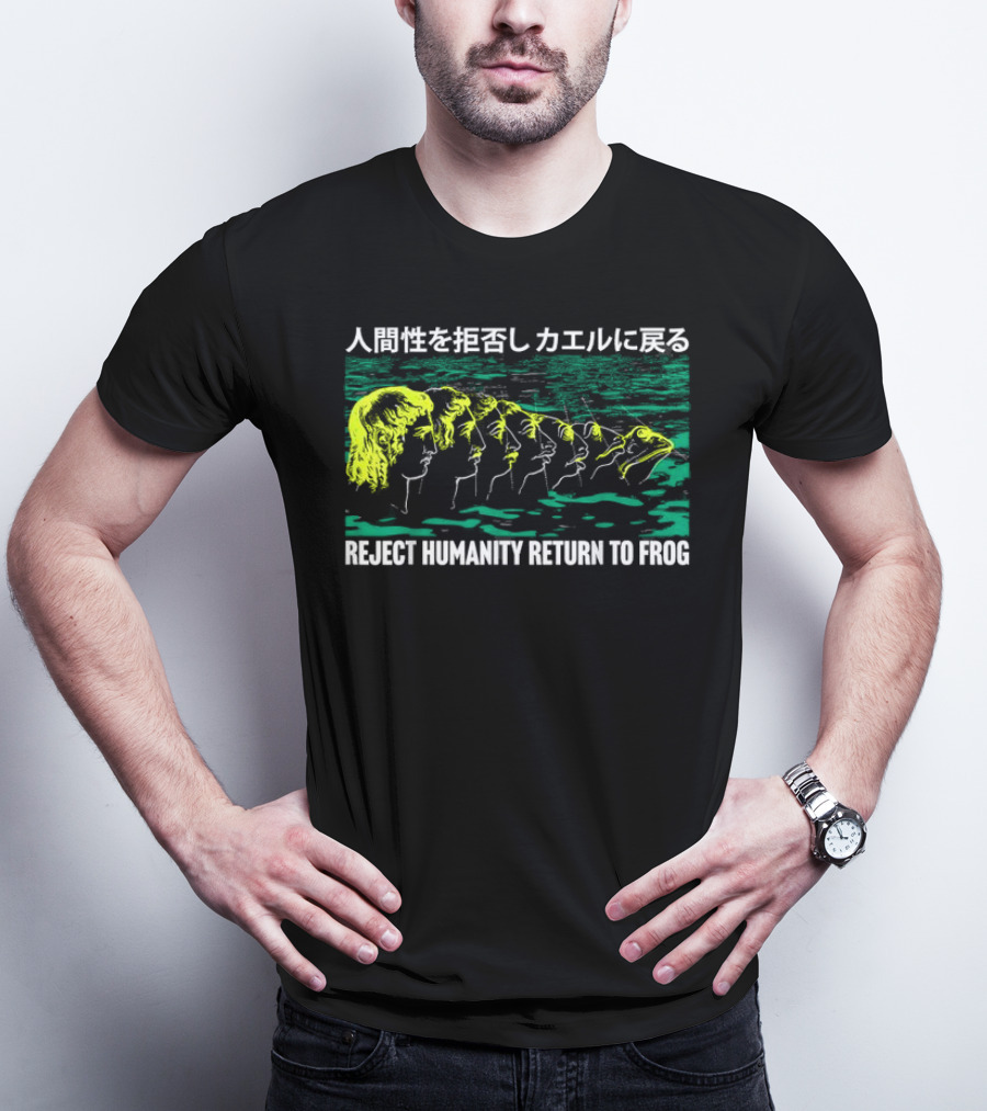 Reject Humanity Return To Frog Japanese Evolution Sequence T-Shirt