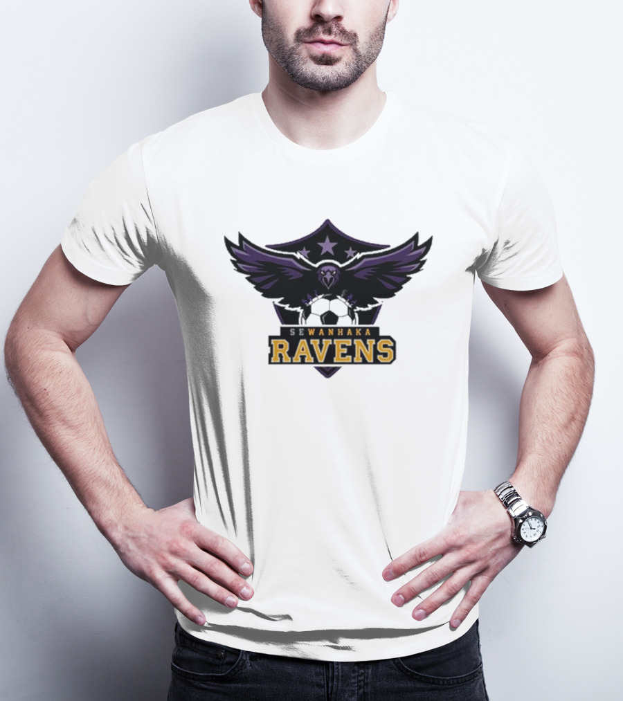 Sewanhaka Ravens Soccer Team Logo Emblem T-Shirt