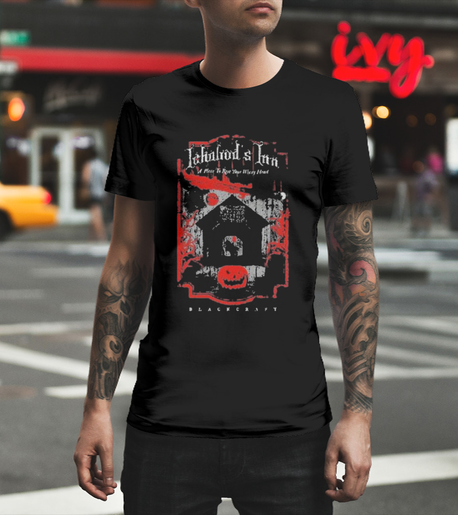 Blackcraft Cult Ichabod's Inn Haunted House Pumpkin Moon T-Shirt