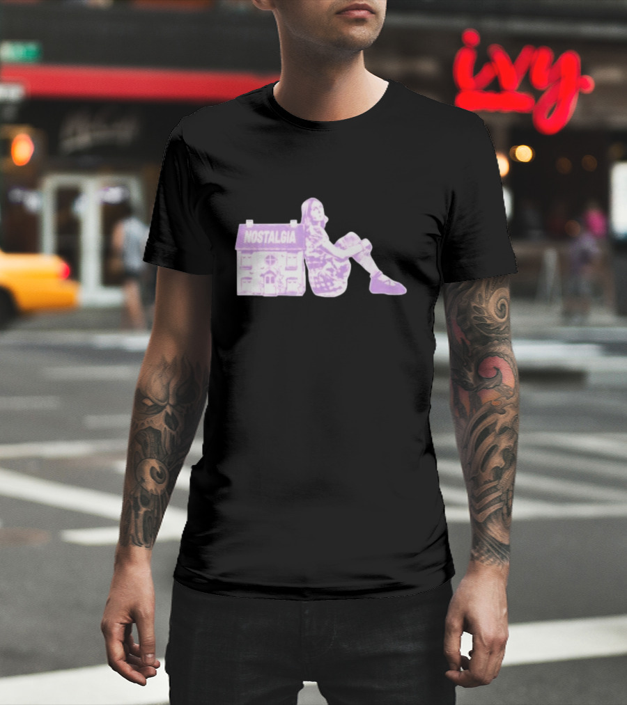 Nostalgia House Girl Silhouette In Purple Tone T-Shirt