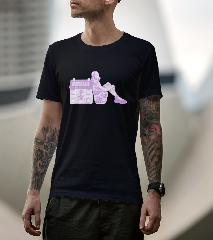 Nostalgia House Girl Silhouette In Purple Tone T-Shirt
