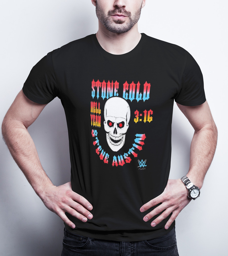 Stone Cold Steve Austin 3 16 Hell Yeah WWE Skull T-Shirt