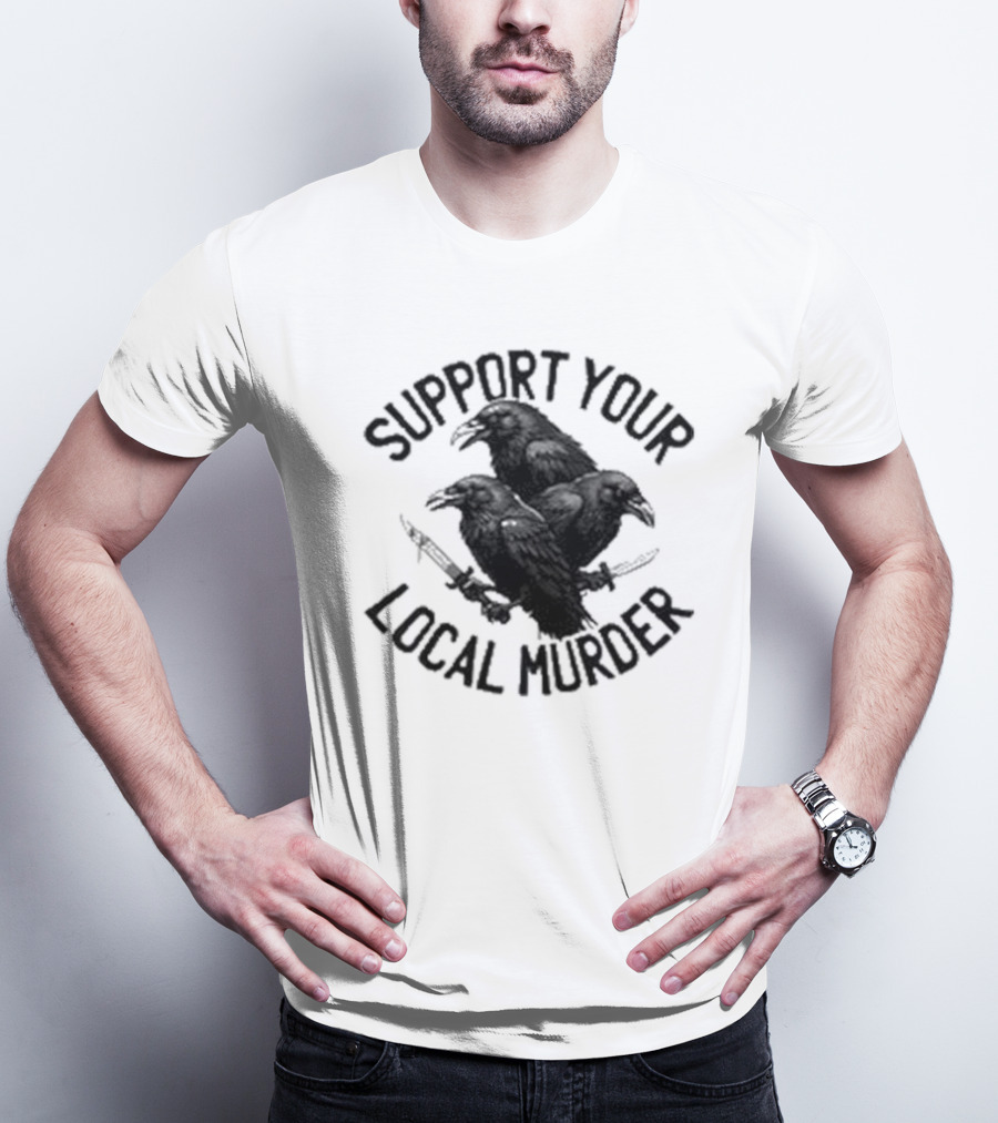 Support Your Local Murder Ravens Knives T-Shirt