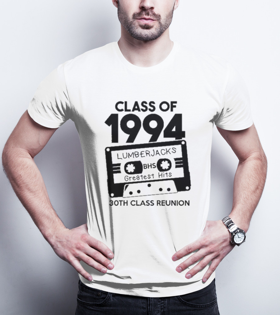 Class Of 1994 Lumberjacks BHS Greatest Hits 30th Class Reunion Cassette Tape T-Shirt