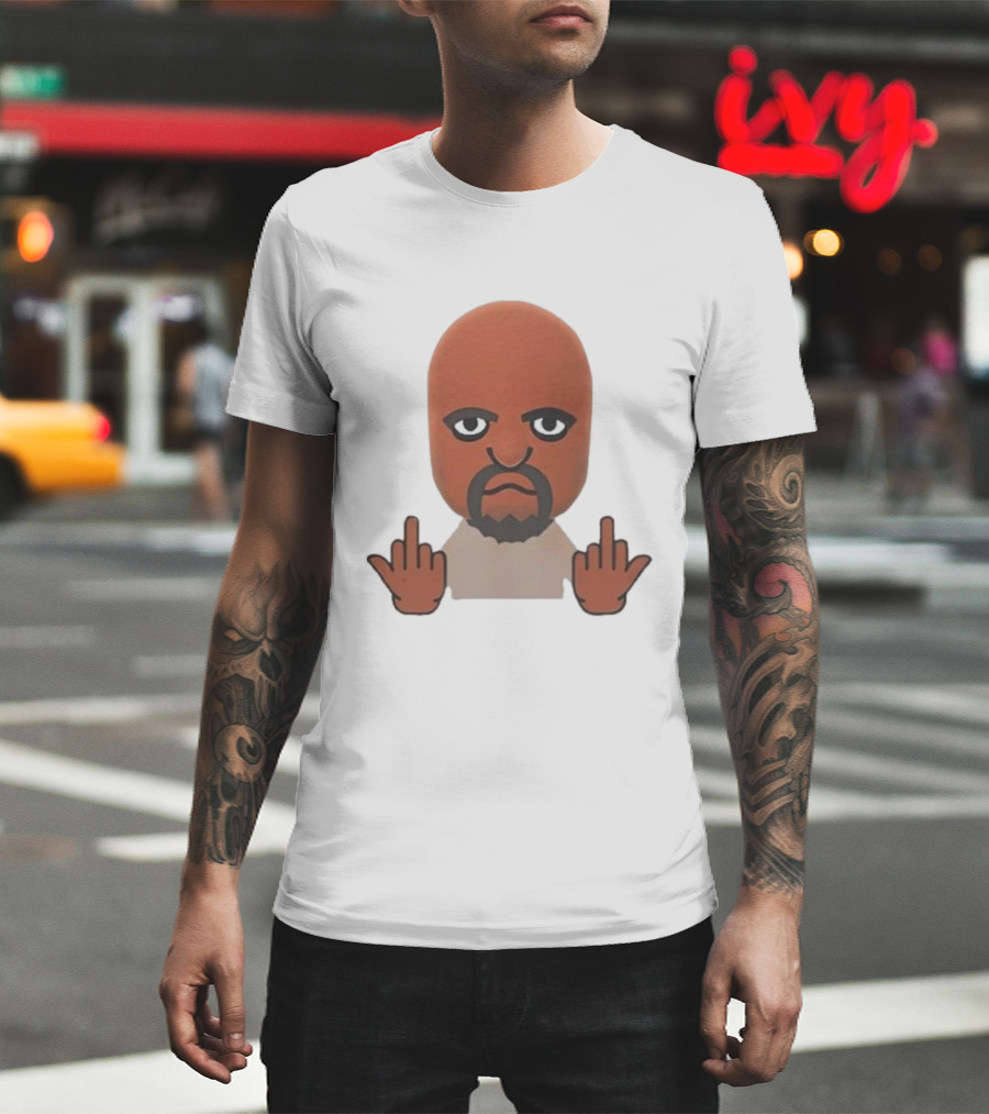 Mii Character Middle Finger Gesture Mood T-Shirt