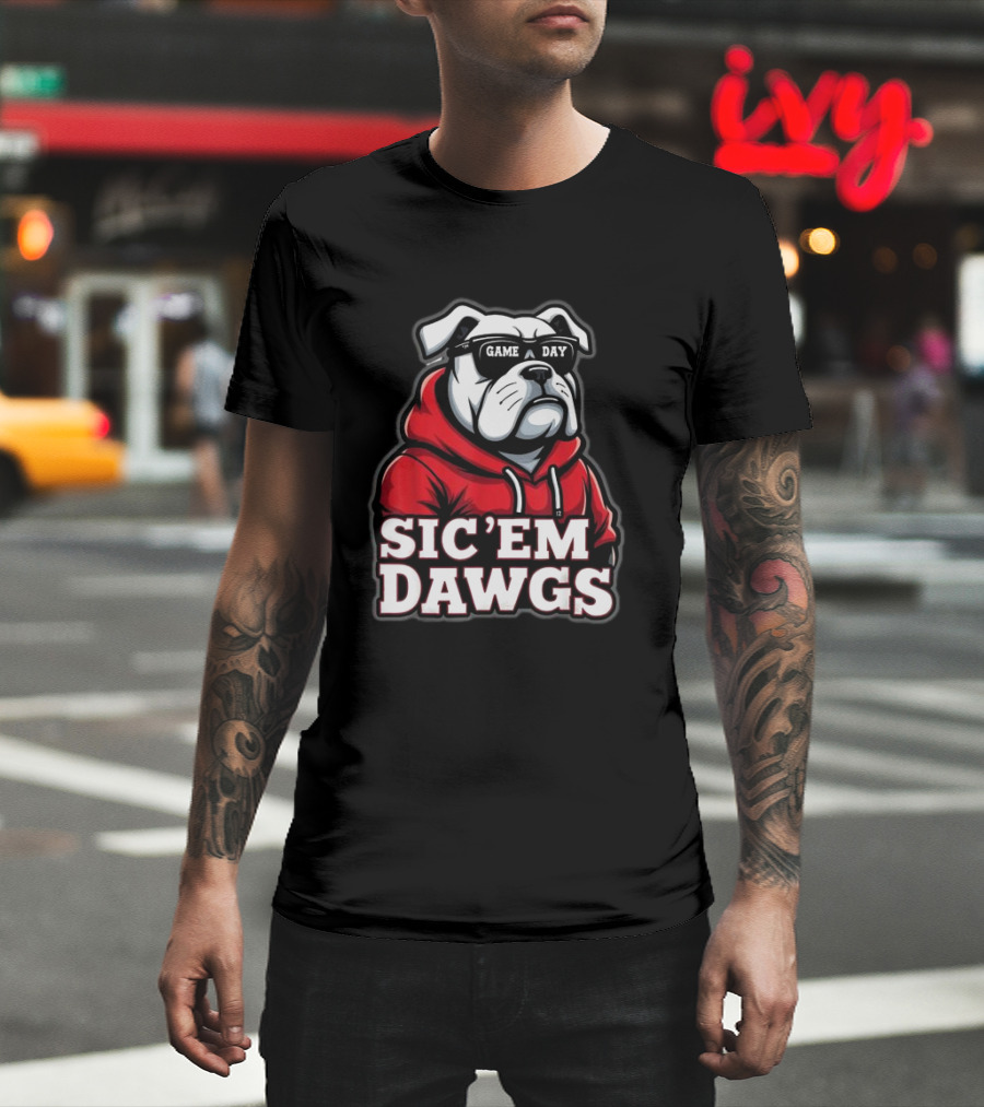 Sic'Em Dawgs Game Day Bulldogs Football Spirit Vintage T-Shirt
