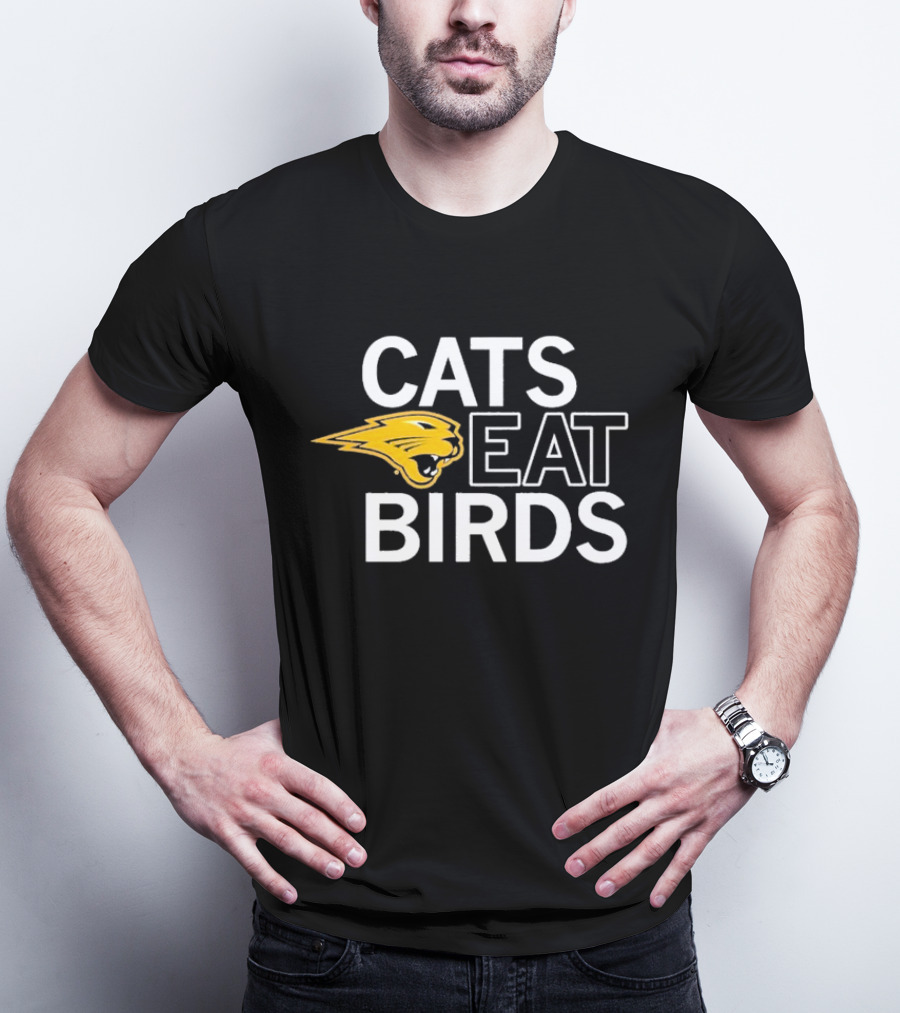 Cats Eat Birds Raygunsite Yellow Panther T-Shirt