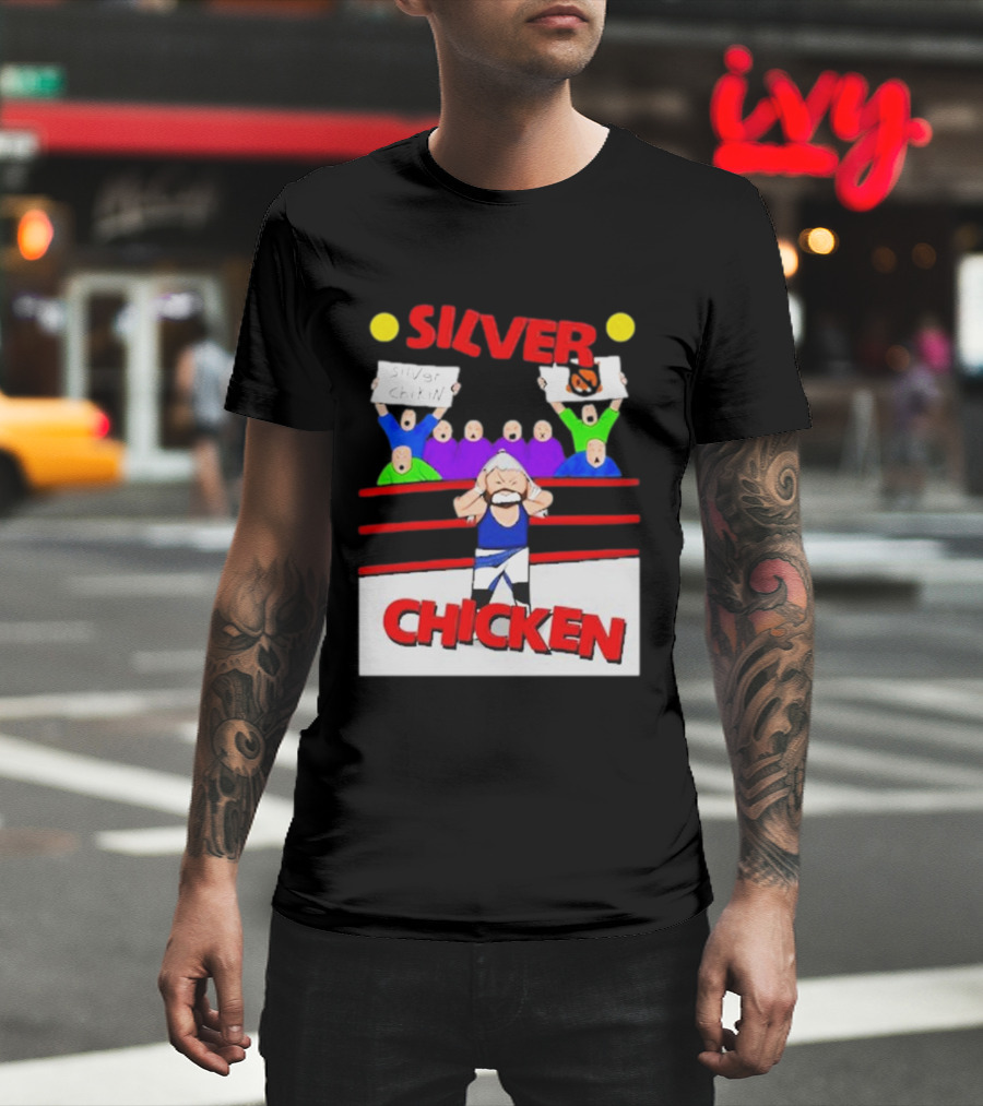 Silver Fox Ringside Champion Silver Chicken Fans T-Shirt