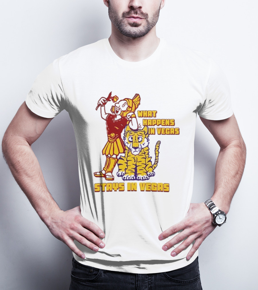 What Happens In Vegas Stays In Vegas Roman Gladiator Tiger T-Shirt