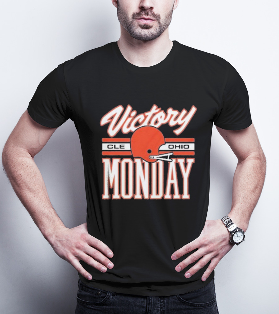 Victory Monday Cle Ohio Football Helmet T-Shirt