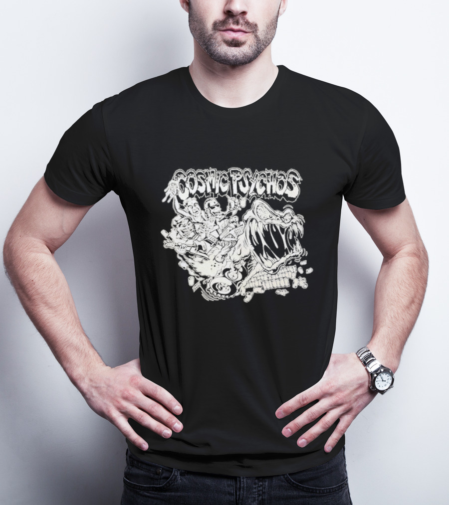 Cosmic Psychos Band Vintage Style Graphic Monsters Music T-Shirt