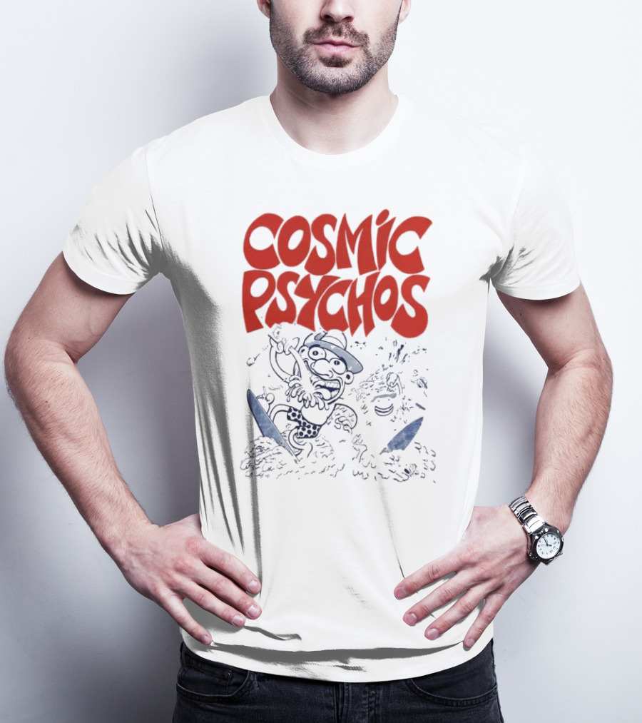 COSMIC PSYCHOS Cartoon Character Black And Red T-Shirt