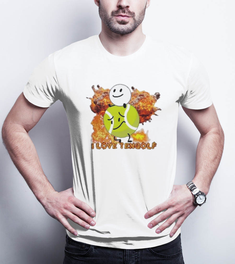 Frat Boy Genius I Love Tengolf Tennis Golf Fusion With Explosive Background T-Shirt