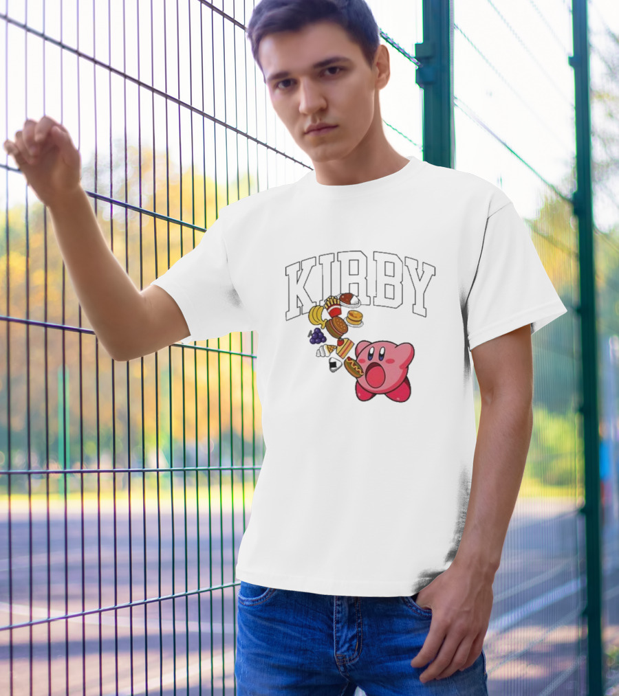 Kirby Eating Burgers And Food Explosion T-Shirt