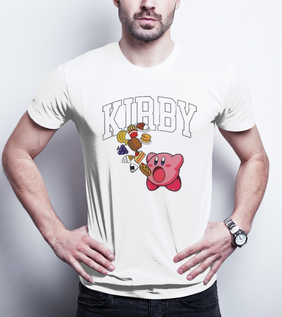 Kirby Eating Burgers And Food Explosion T-Shirt