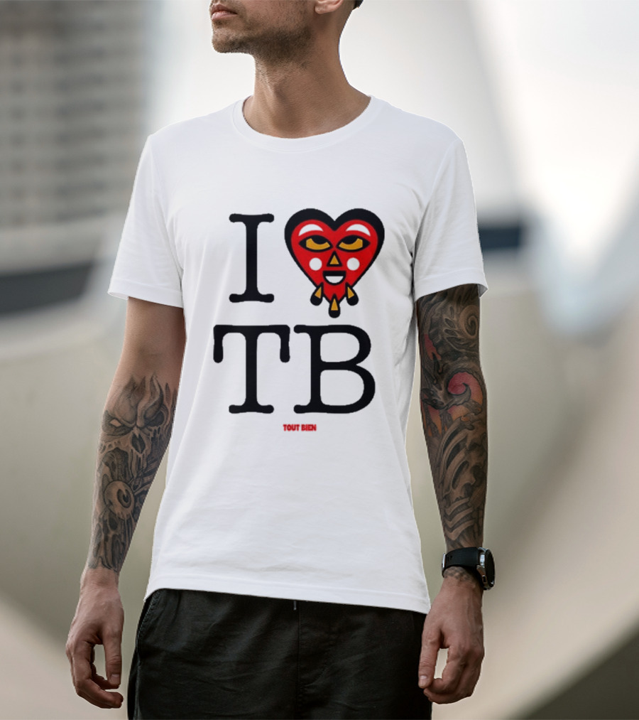 I Love TB Tout Bien Heart Face T-Shirt