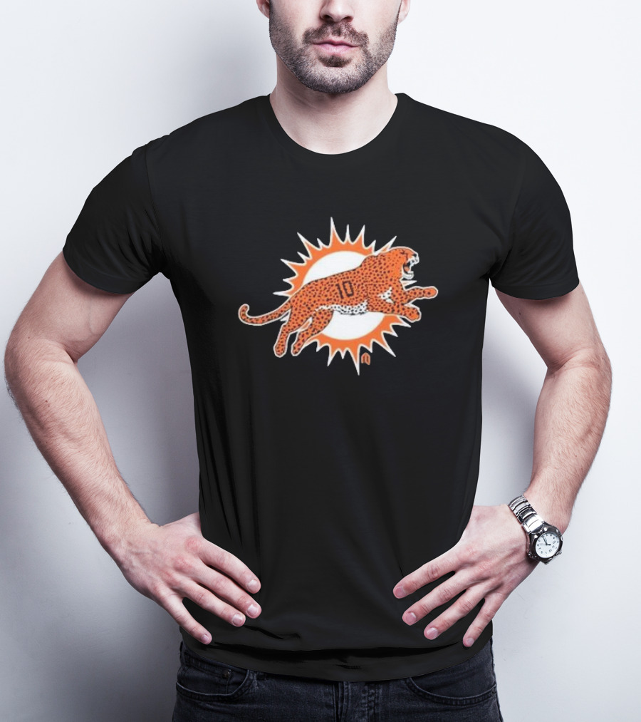 Miami Cheetah Leap Sunburst 10 T-Shirt