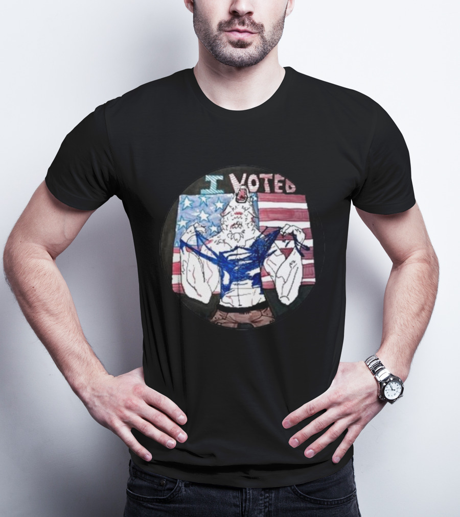 I Voted American Flag Michigan Sticker T-Shirt