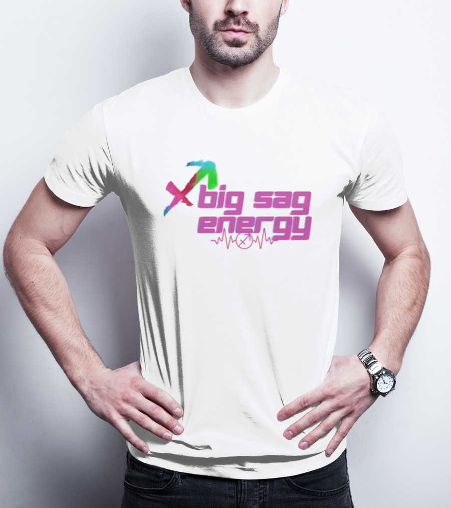 Bronxology Sagittarius Arrow Big Sag Energy With Heartbeat T-Shirt