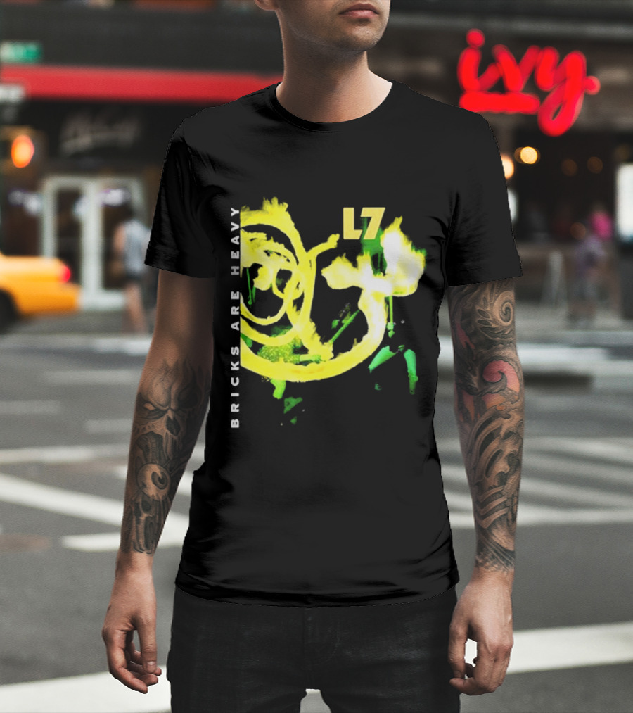 L7 Bricks Are Heavy Album Neon Graffiti T-Shirt