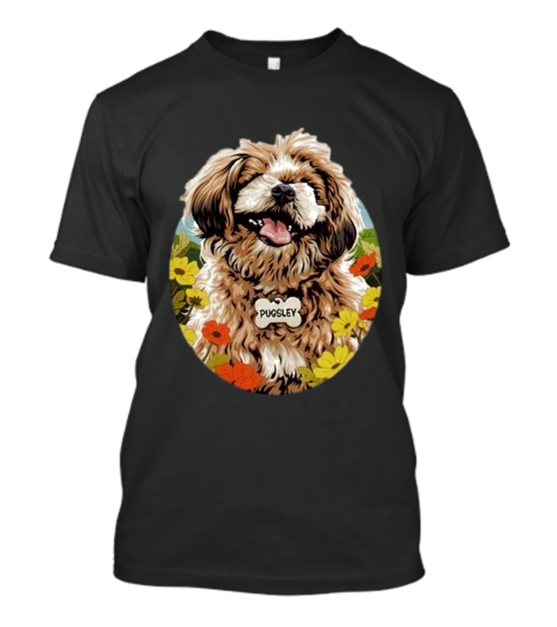 Nordacious Pugsley Dog Flowerful Bliss T-Shirt