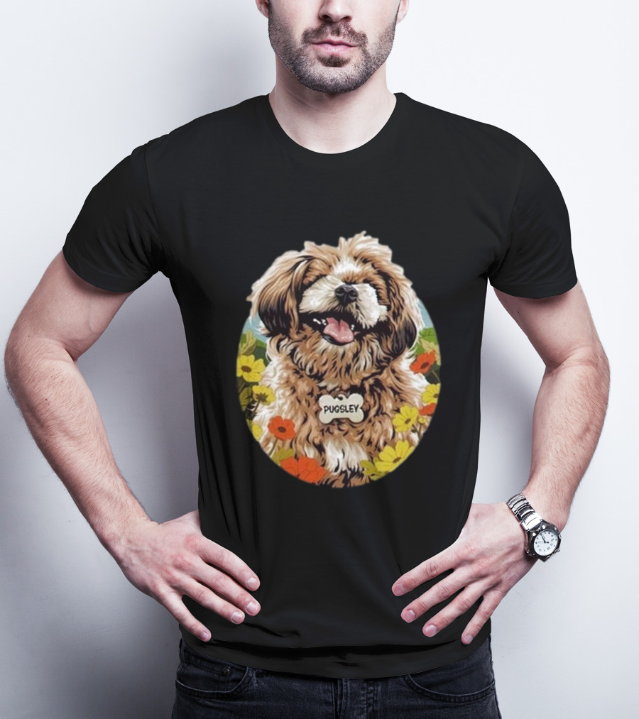 Nordacious Pugsley Dog Flowerful Bliss T-Shirt