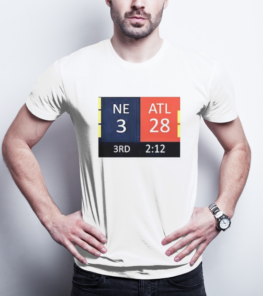 Cowboys Fan Wearing NE 3 ATL 28 3RD 2:12 T-Shirt
