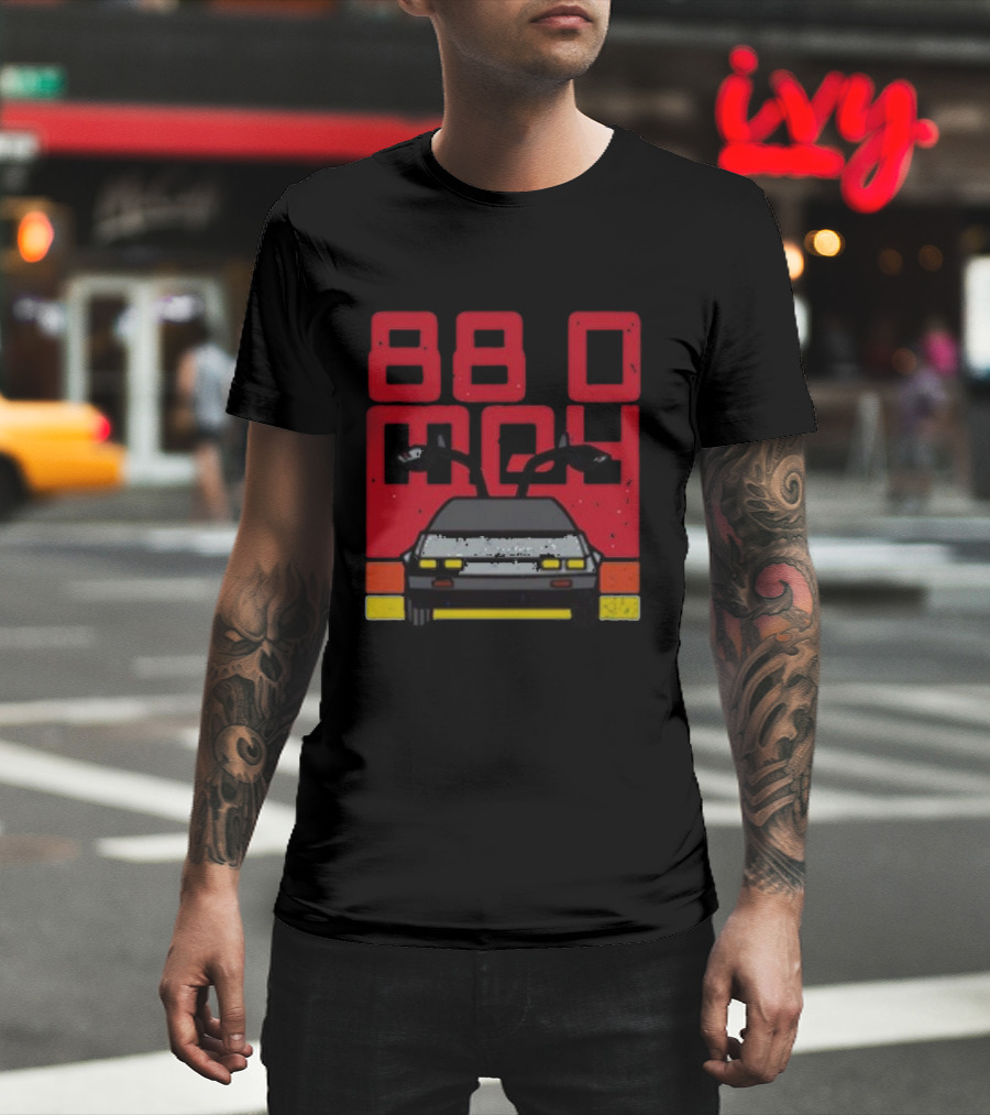 Back To The Future 88MPH DeLorean Time Machine Musical Retro T-Shirt