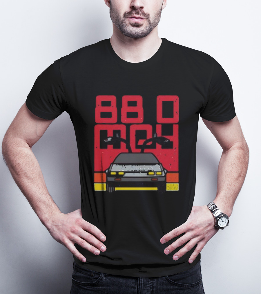 Back To The Future 88MPH DeLorean Time Machine Musical Retro T-Shirt